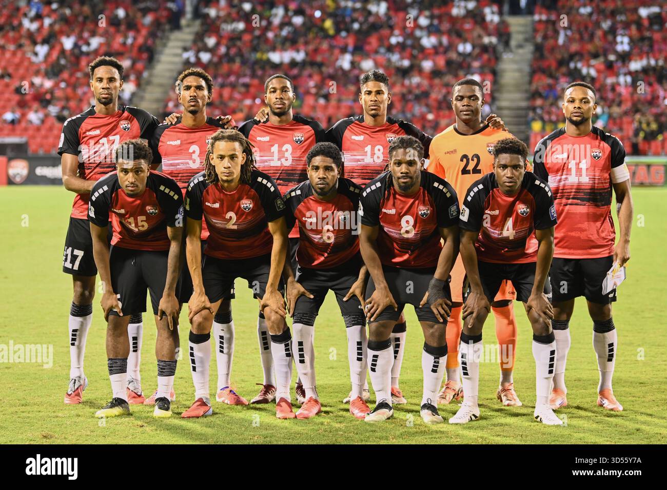 Trinidad and Tobago's players pose for a photo before a game against ...
