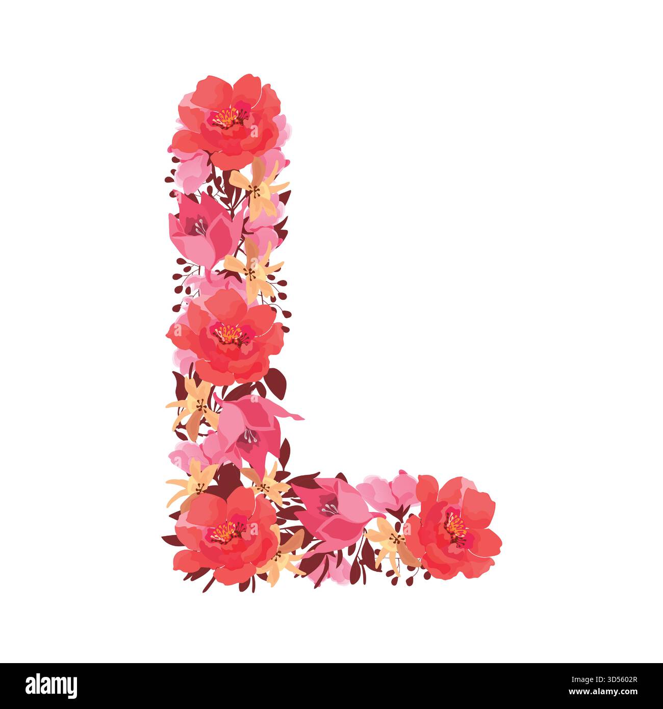 Vector floral letter, capital character L Stock Vector Image & Art - Alamy