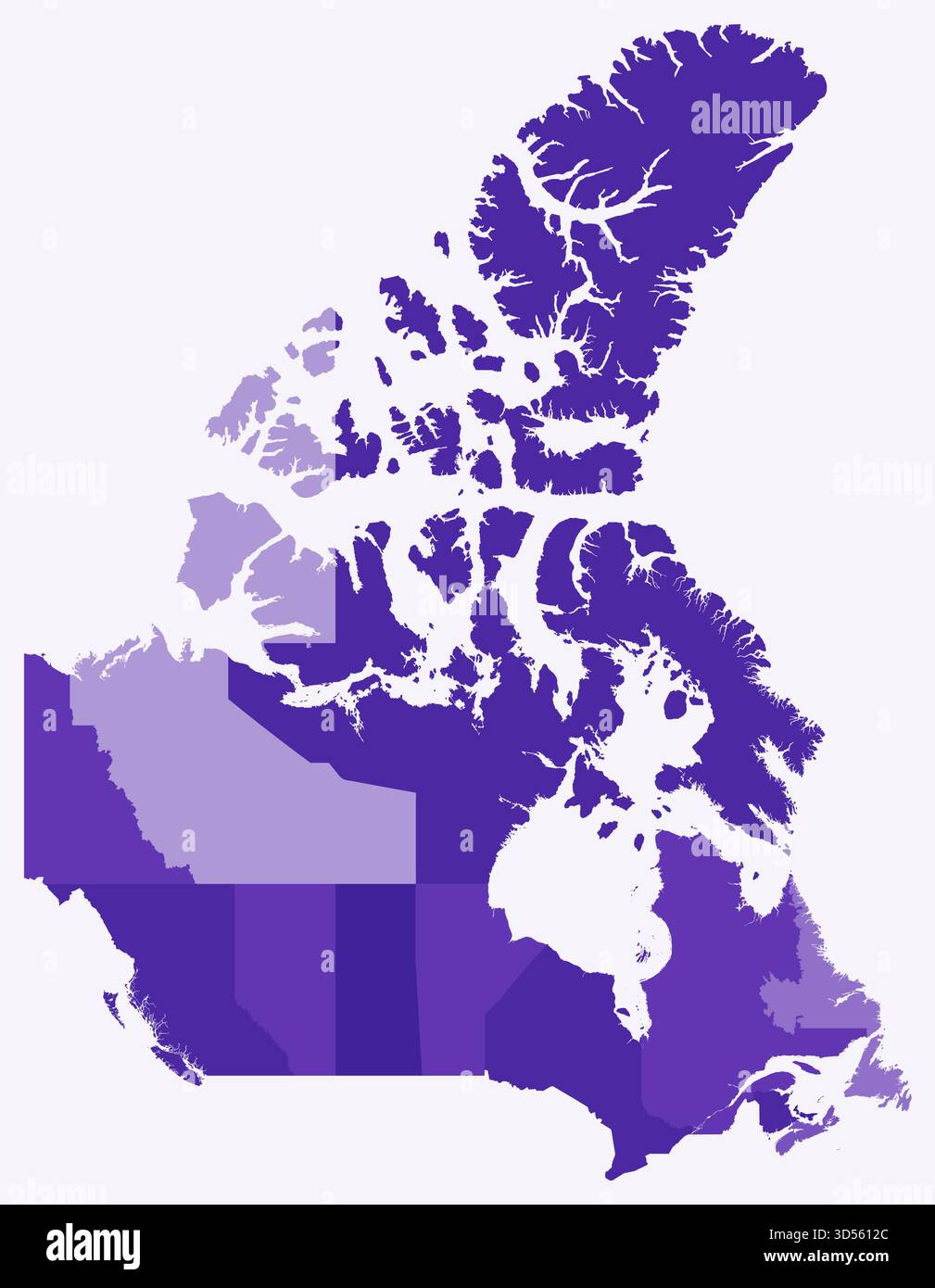 Map of Canada with provinces, featuring a simple country border and ...