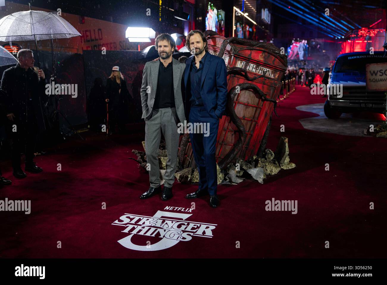 Ross Duffer, left, and Matt Duffer pose for photographers upon arrival ...