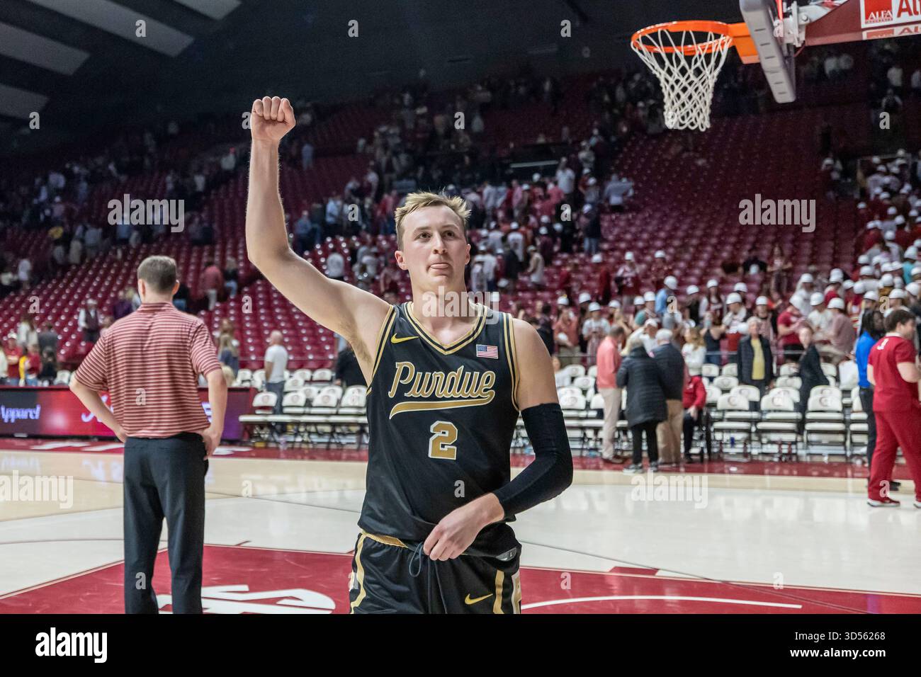 Purdue guard Fletcher Loyer (2) celebrates after a win over Alabama in ...