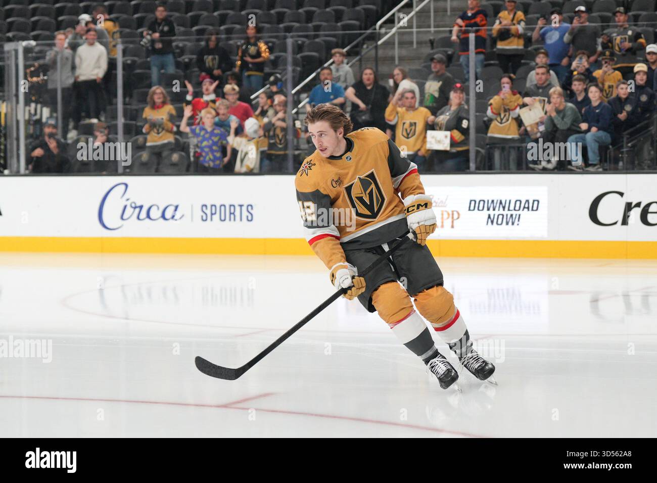 Vegas Golden Knights right wing Braeden Bowman skates a rookie lap ...