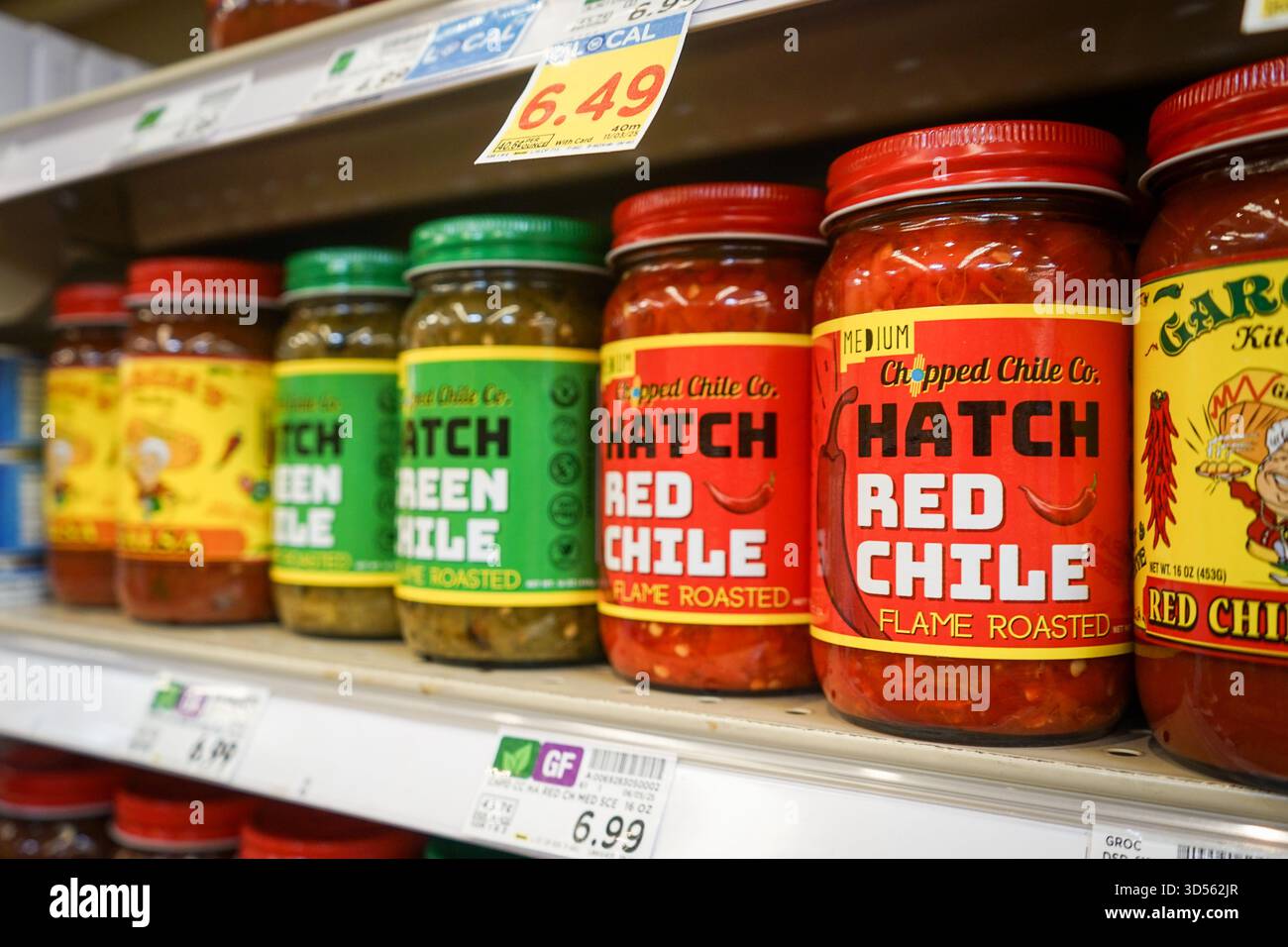 Jars of Hatch red and green chile from Chopped Chile Co. brand on the ...