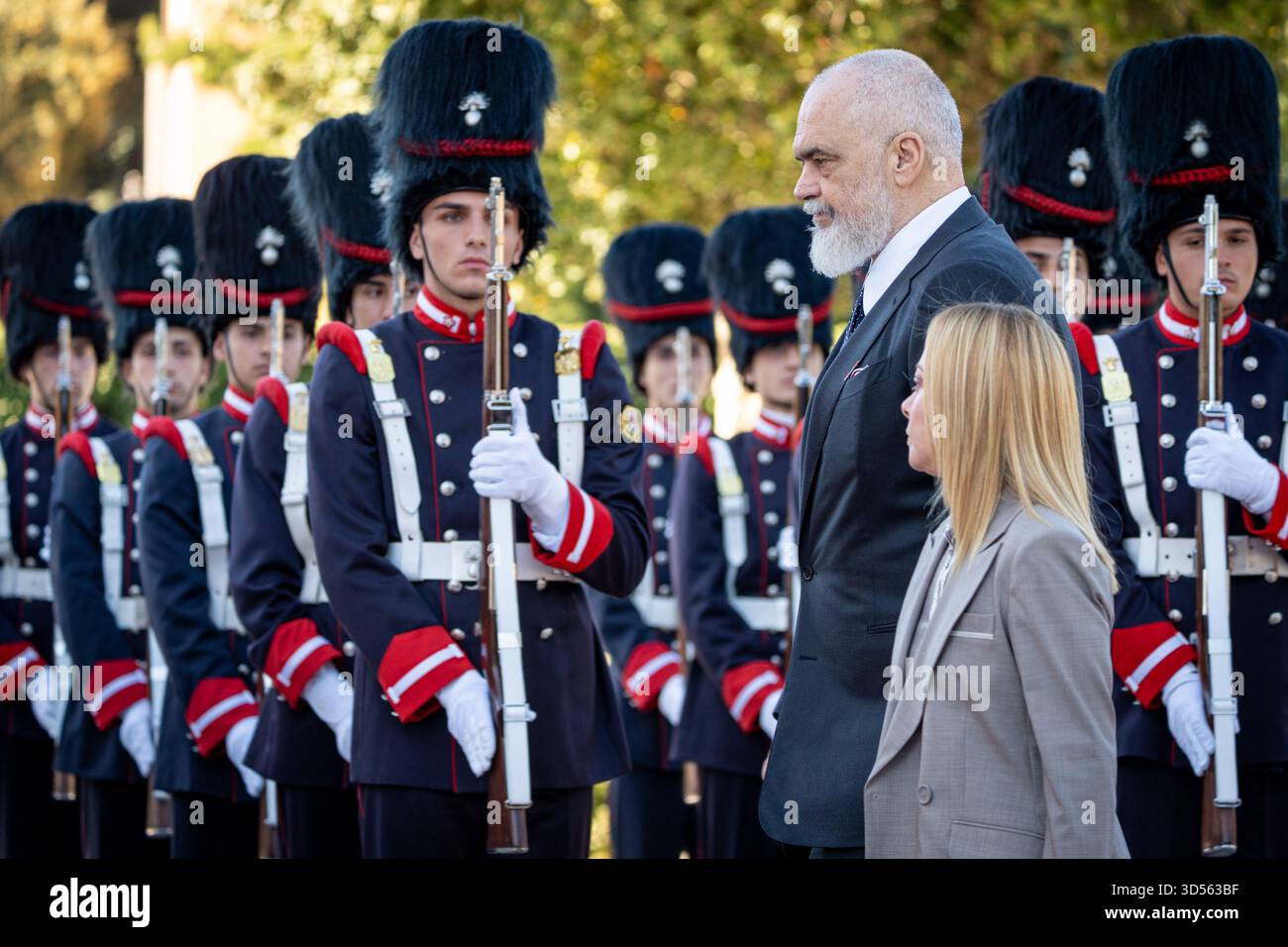 Italian Prime Minister Giorgia Meloni receives the Albanian Prime ...