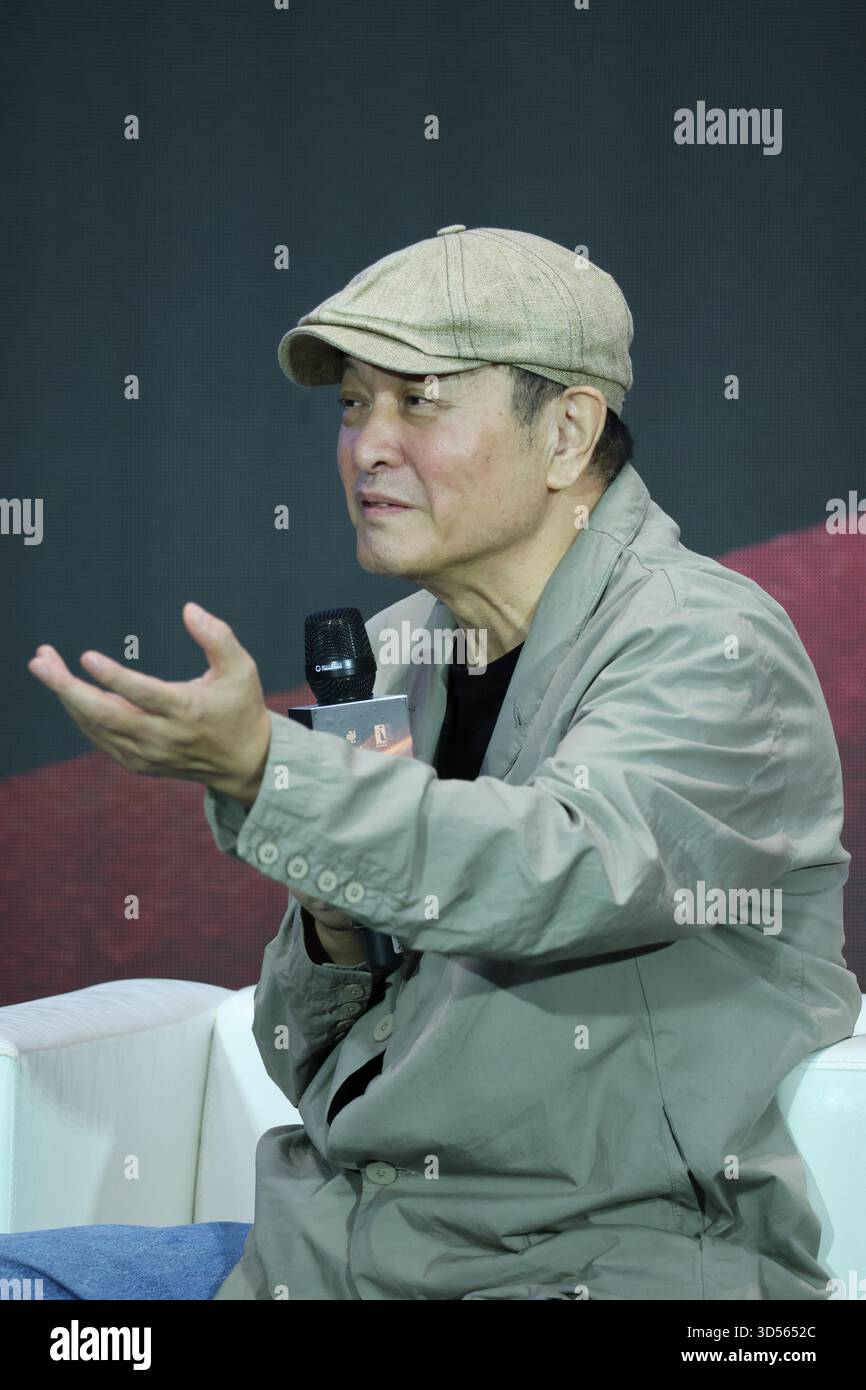 Chinese film director Yang Yazhou attends an activity in Xiamen City ...