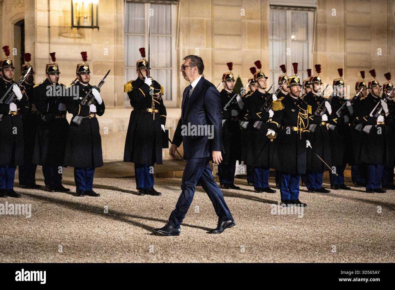 The President of the Republic of Serbia Aleksandar Vucic arrives at the ...