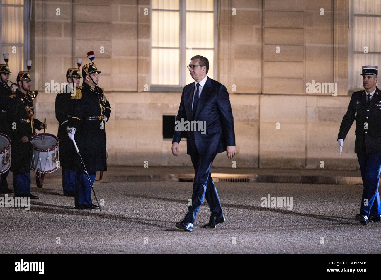 The President of the Republic of Serbia Aleksandar Vucic arrives at the ...