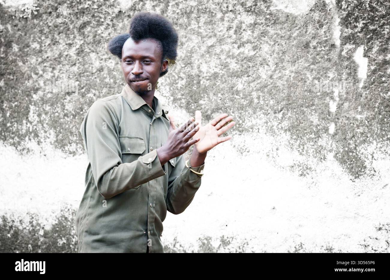 Gasura Rwanda - September 8 2025; African village Rwandan man with ...