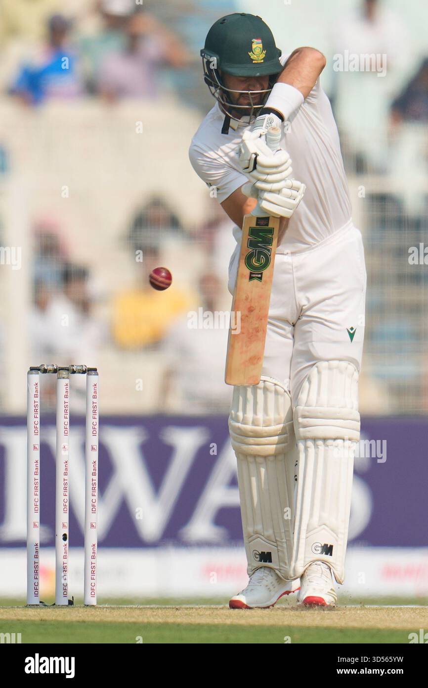 South Africa's Aiden Markram bats on the first day of the first cricket ...