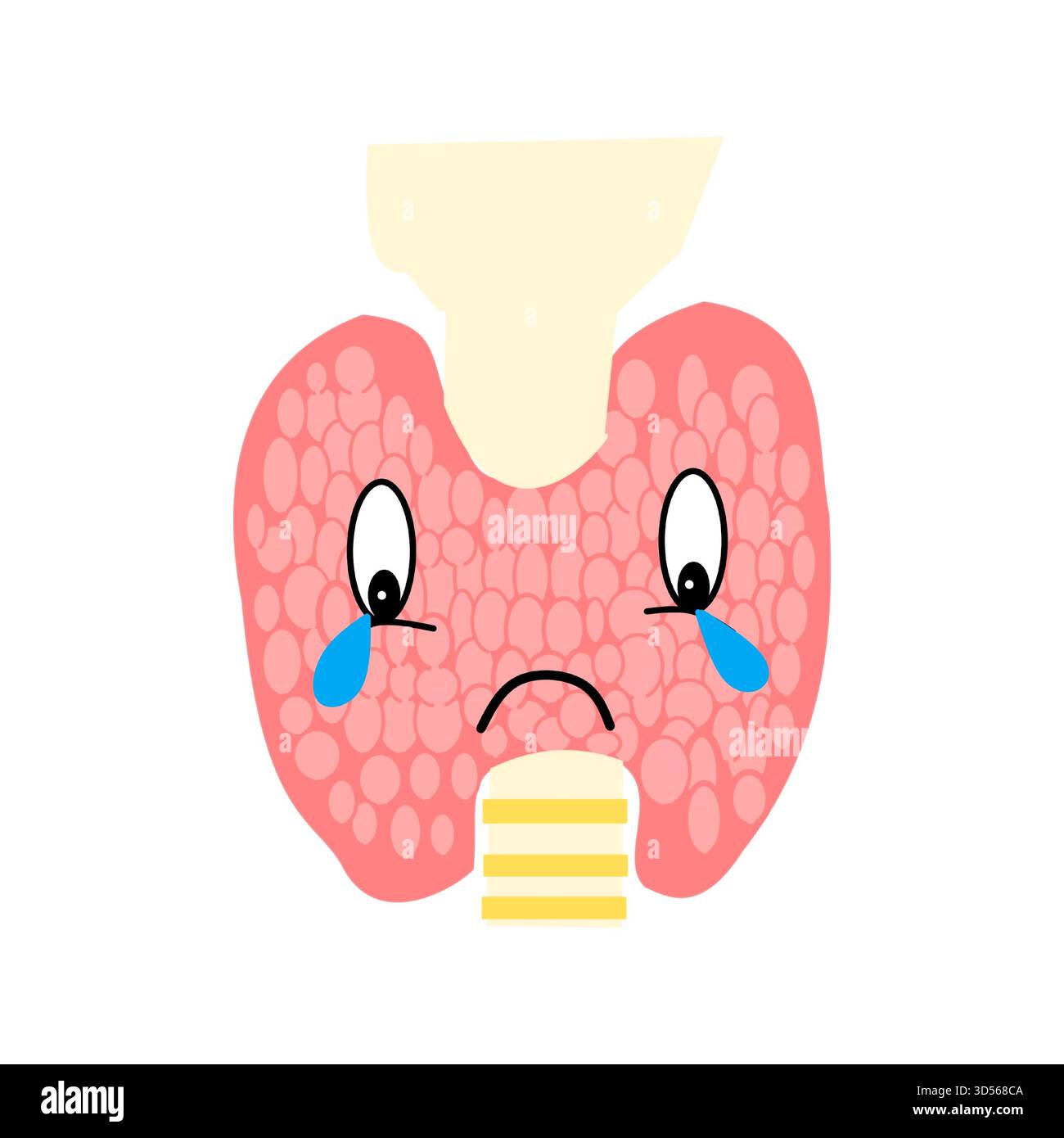 thyroid gland crying with tears on eyes character funny concept help to ...