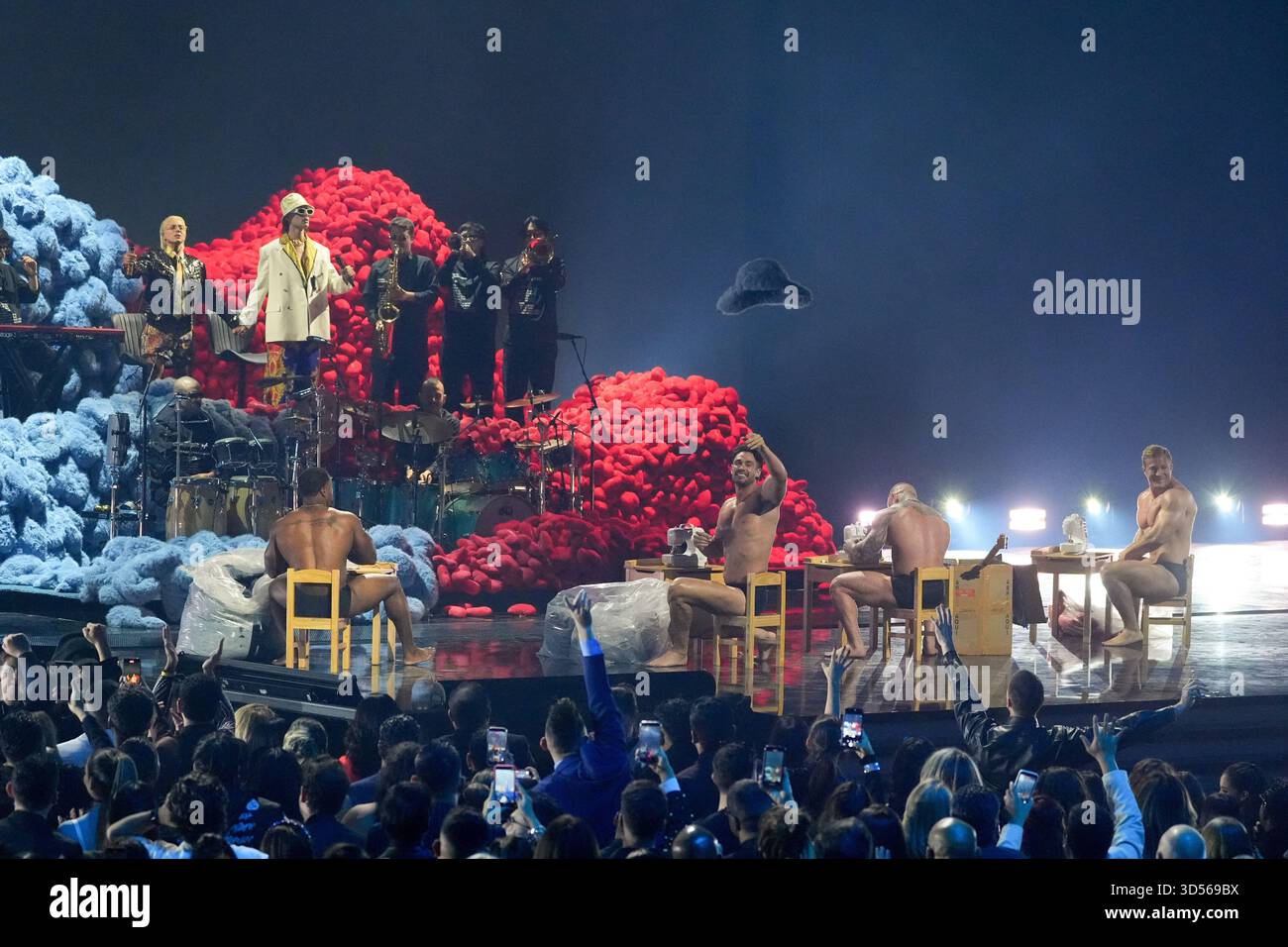 Paco Amoroso, left, and Ca7riel perform during the 2025 Latin Grammys ...