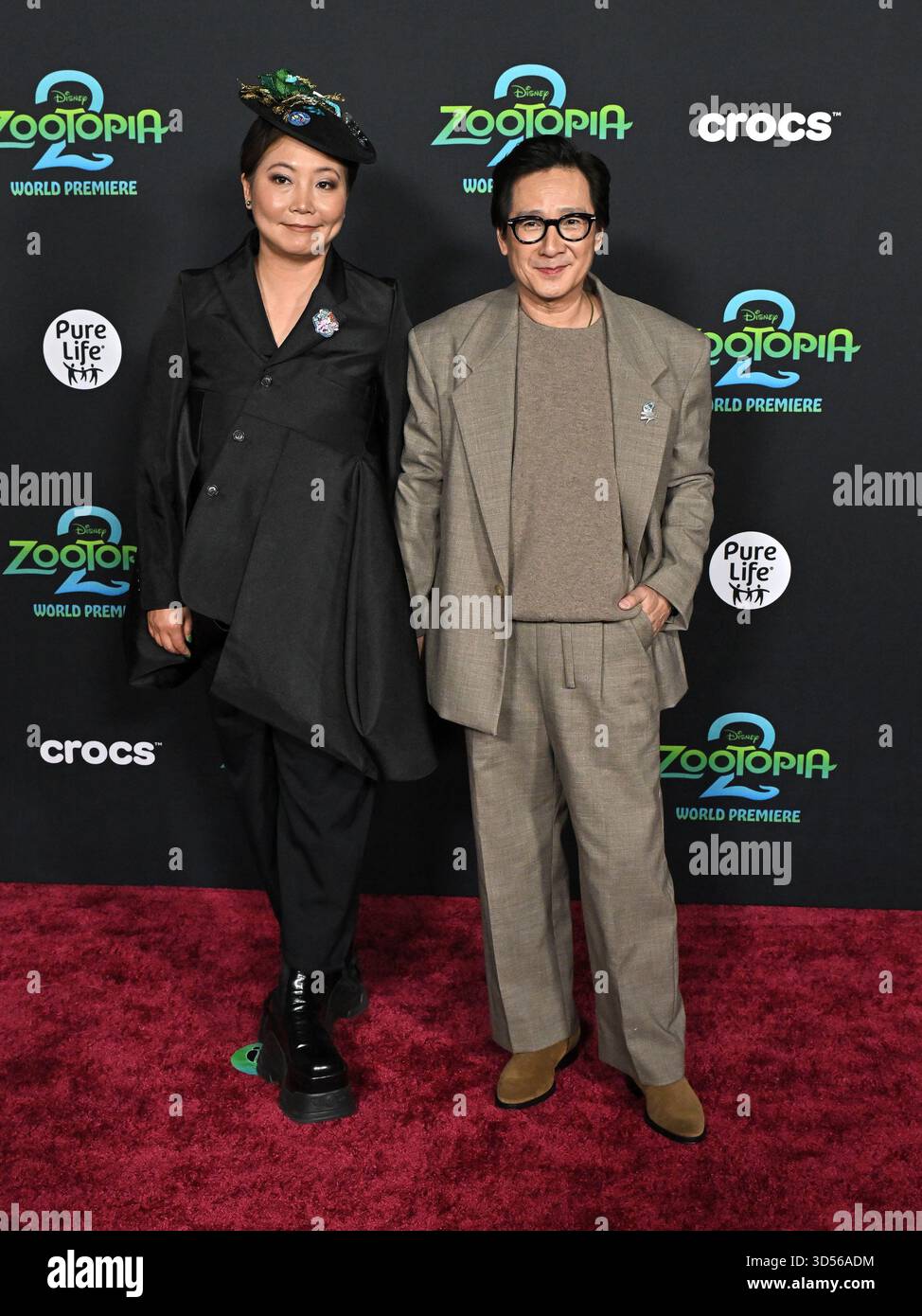 Echo Quan and Ke Huy Quan arriving to “Zootopia 2” world premiere held ...