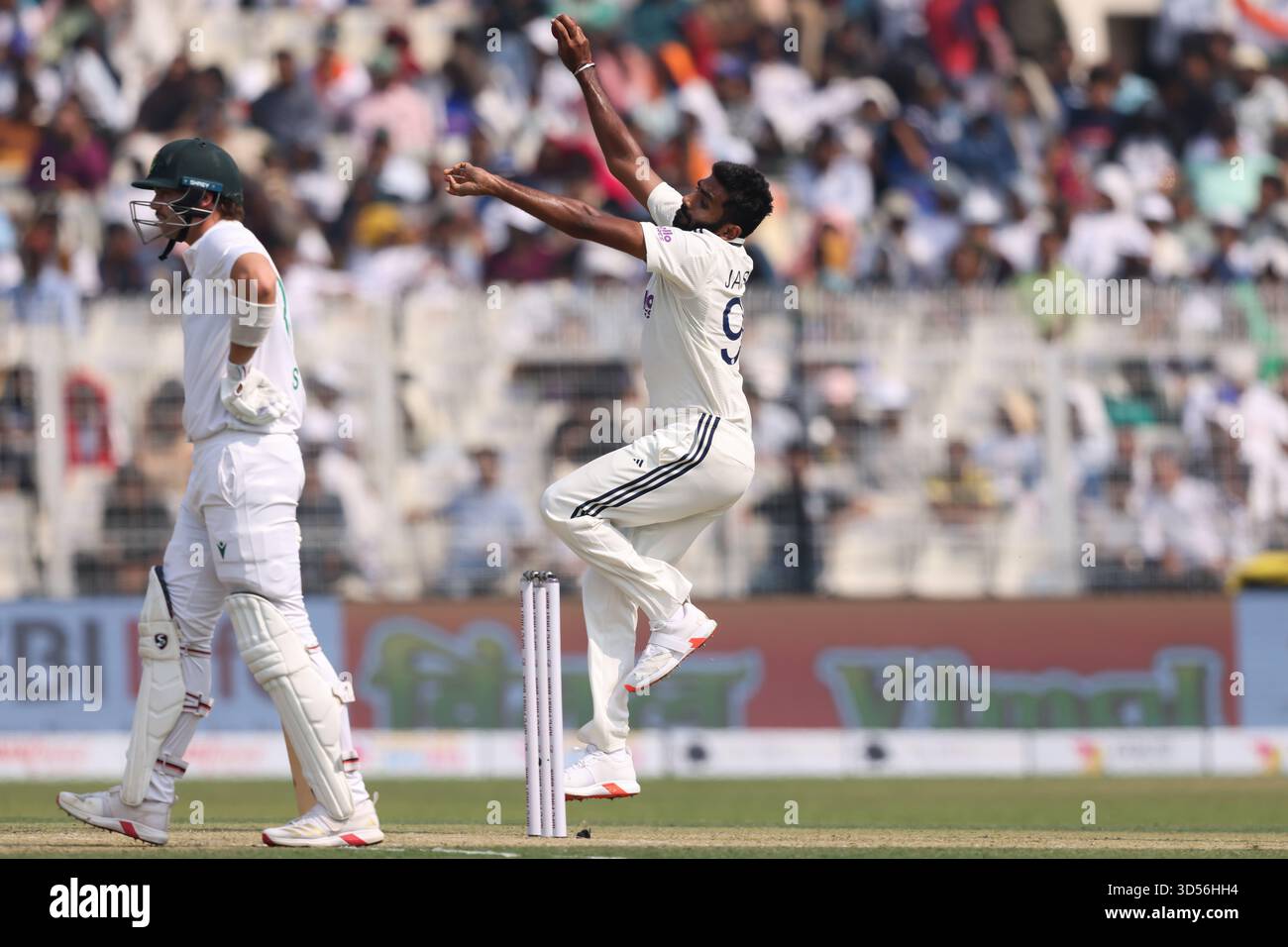 Jasprit Bumrah of India during the IDFC First Bank Test match day 1 ...