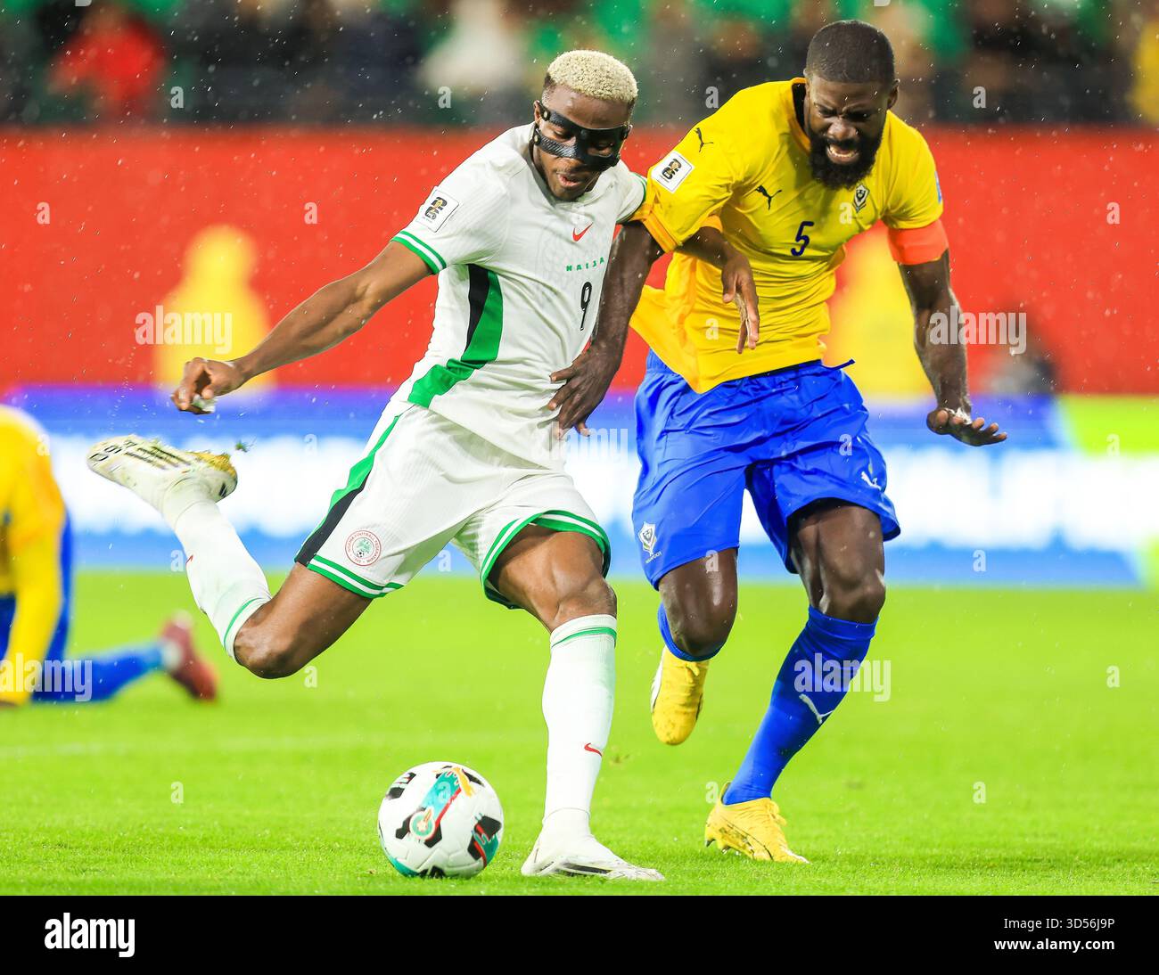 Rabat, Morocco. 13th Nov, 2025, Victor Osimhen pass Ecuele Manga to ...