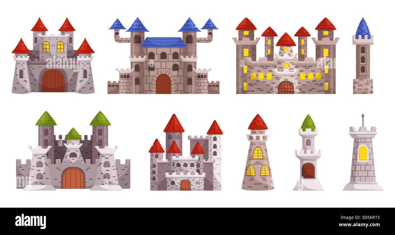 Majestic Medieval Castle With Towering Structures. Architectural ...