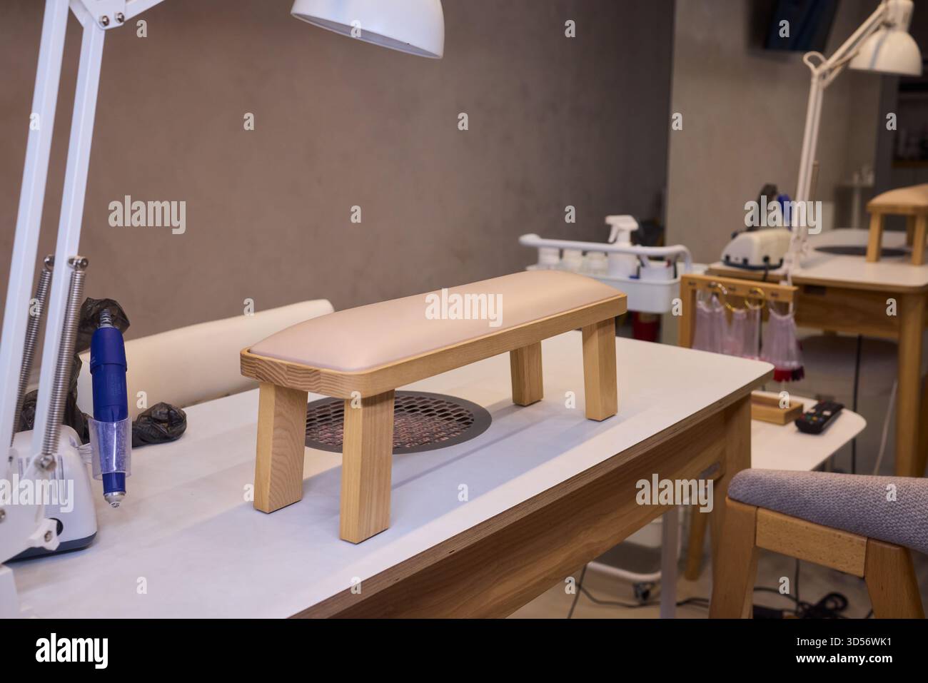 Bright salon setup, Sunshine filled nail station, Well-organized ...