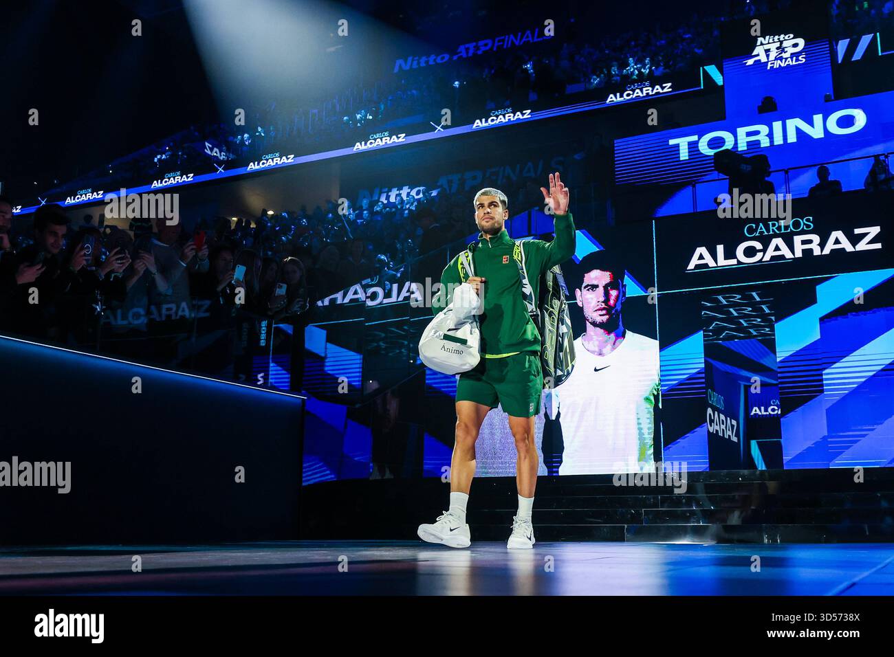 Carlos Alcaraz of Spain seen during Men's Singles Group Stage match ...