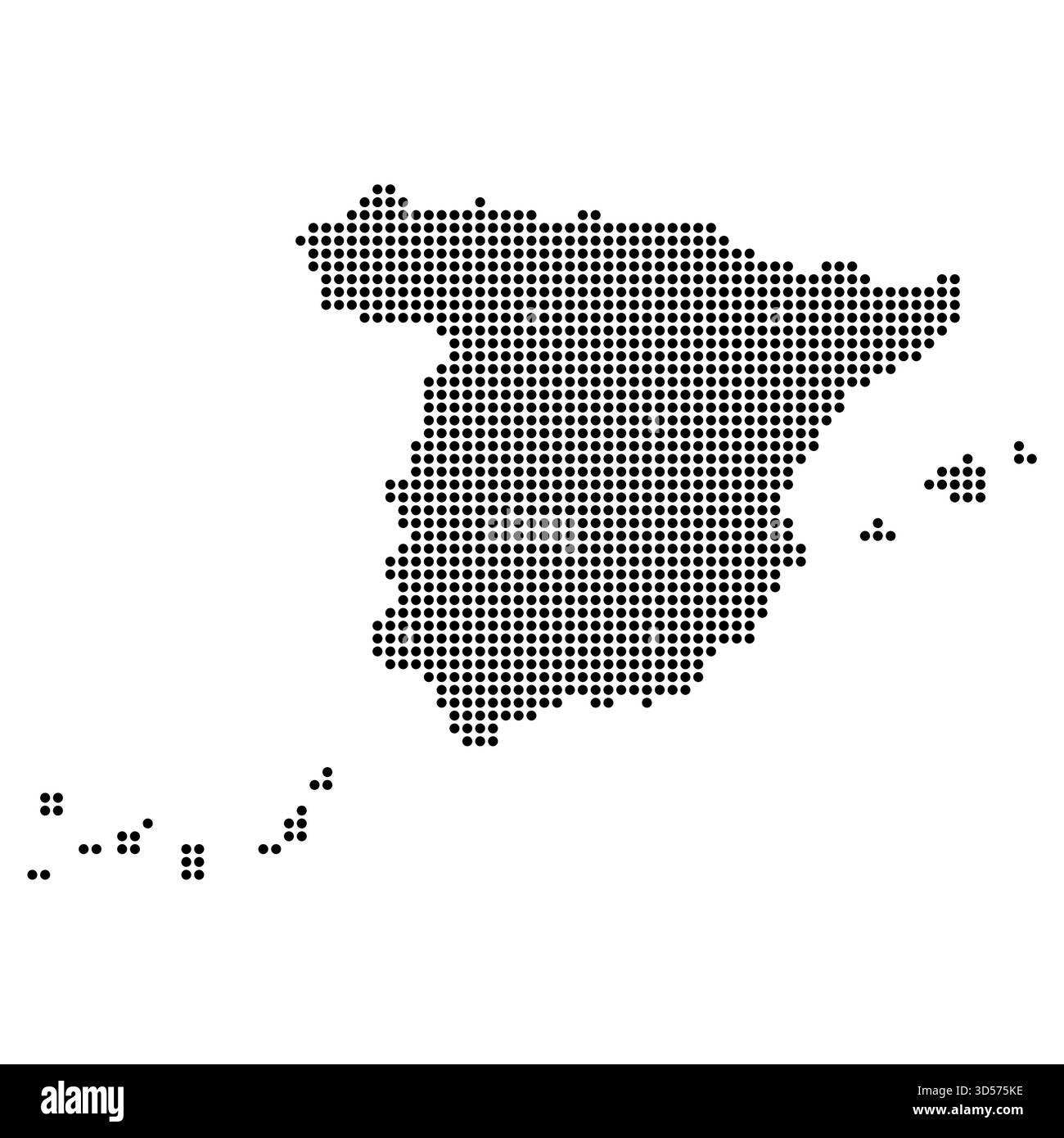Spain map symbol dot shape, travel web flat concept icon vector ...