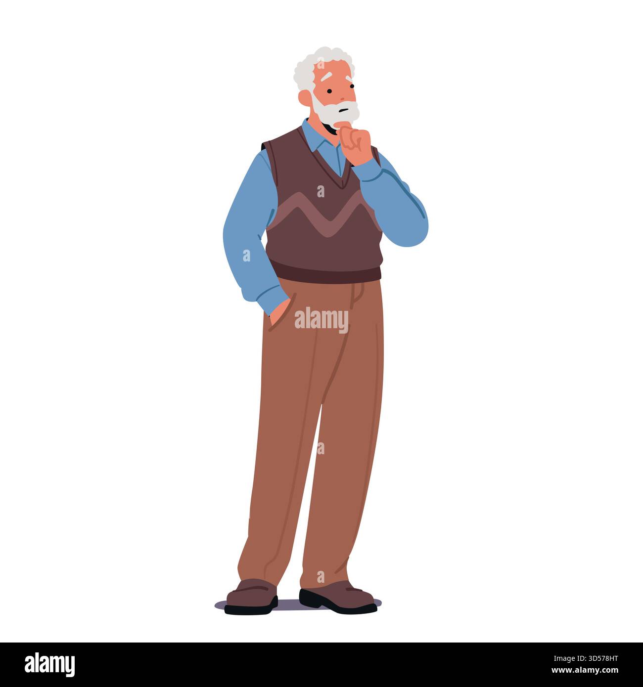 Old man thinking nostalgia Stock Vector Images - Alamy