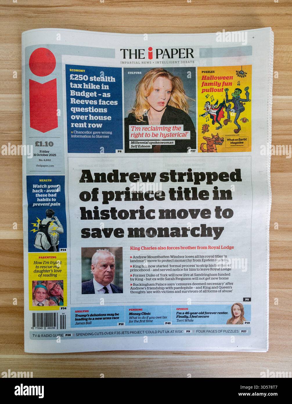 Front page of the iPaper newspaper 31 October 2025 regarding Prince ...