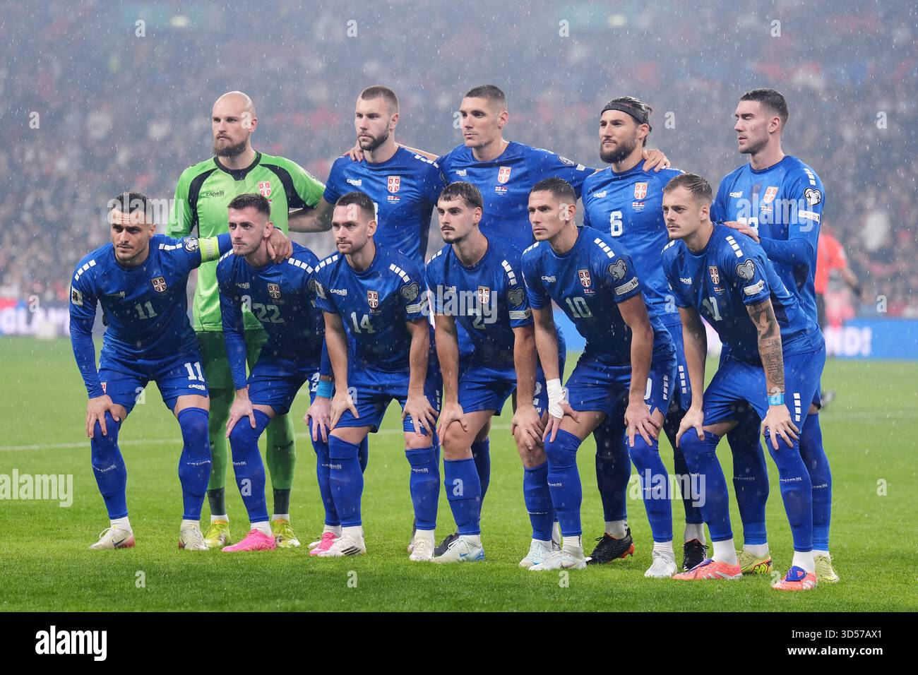 (top row, left to right) Serbia goalkeeper Predrag Rajkovic, Strahinja ...