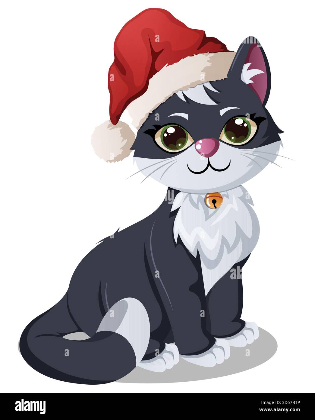 Cat wearing bell collar Stock Vector Images - Alamy