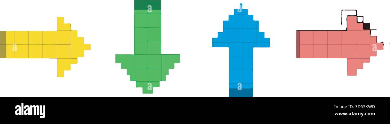 White blocks blue arrows Stock Vector Images - Alamy