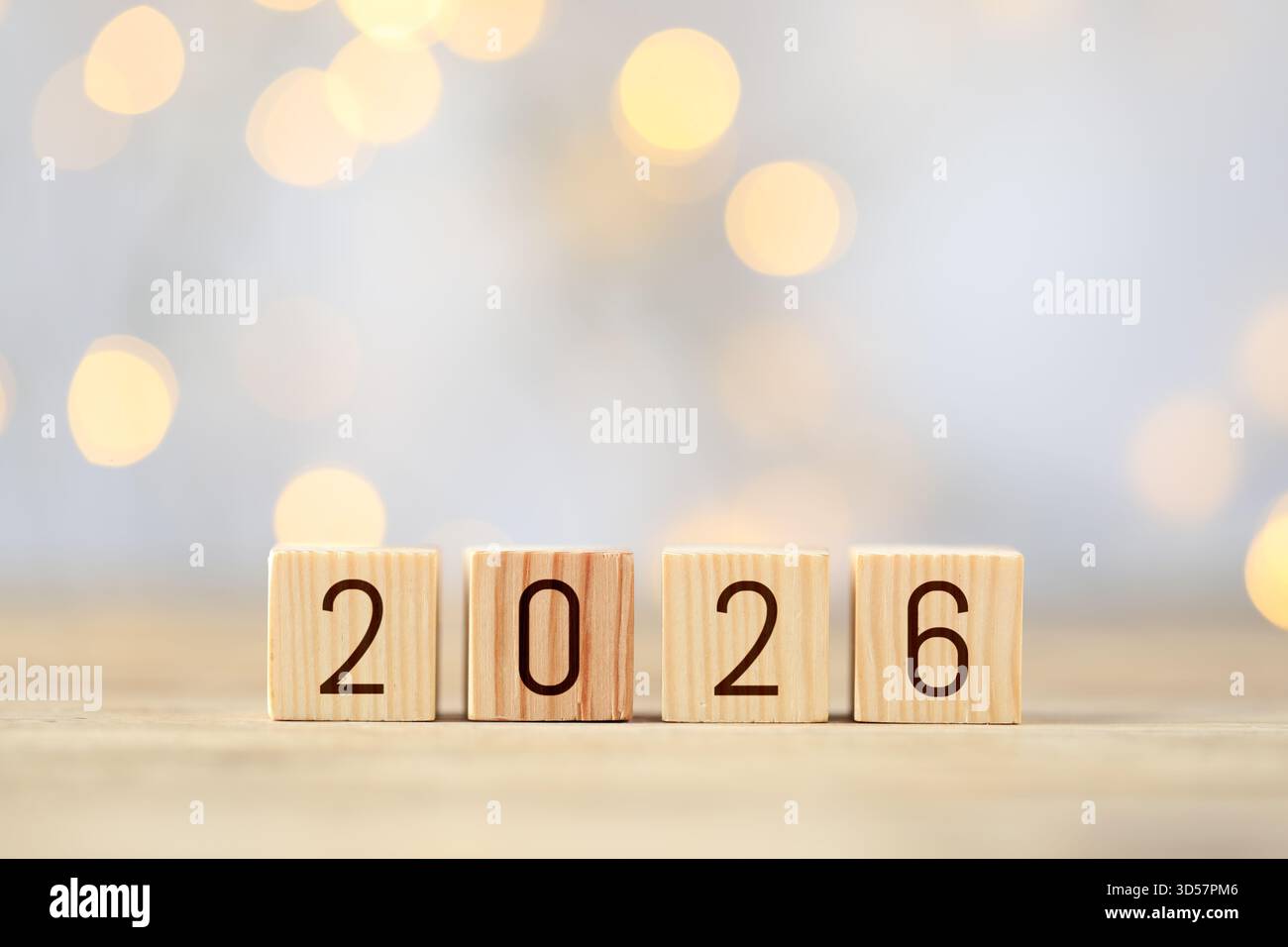 Wooden cubes numbers 2026 hi-res stock photography and images - Alamy