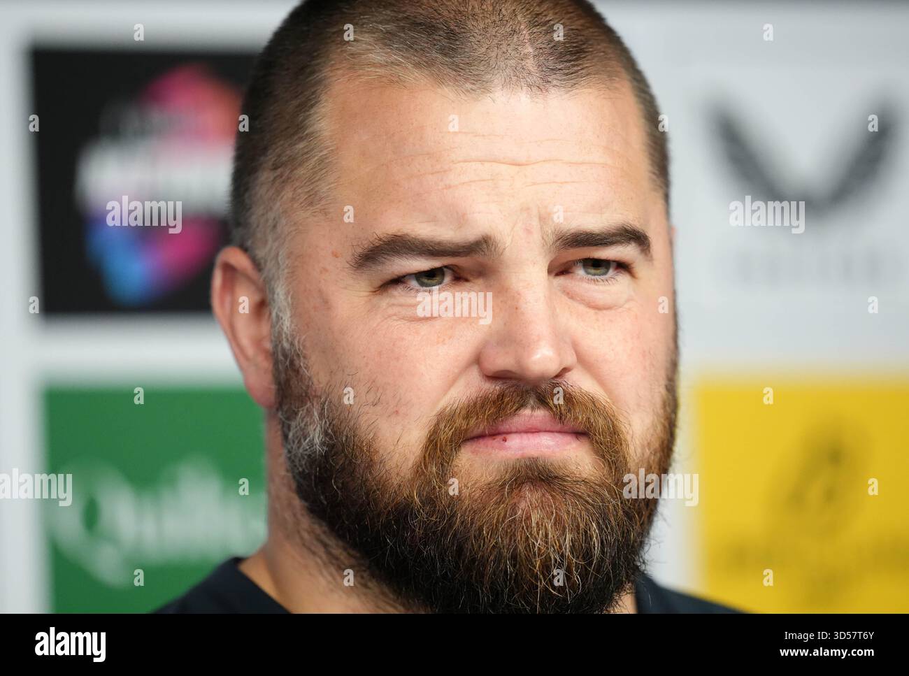 England's scrum coach Tom Harrison during the team run at the Allianz Stadium, London. Picture ...