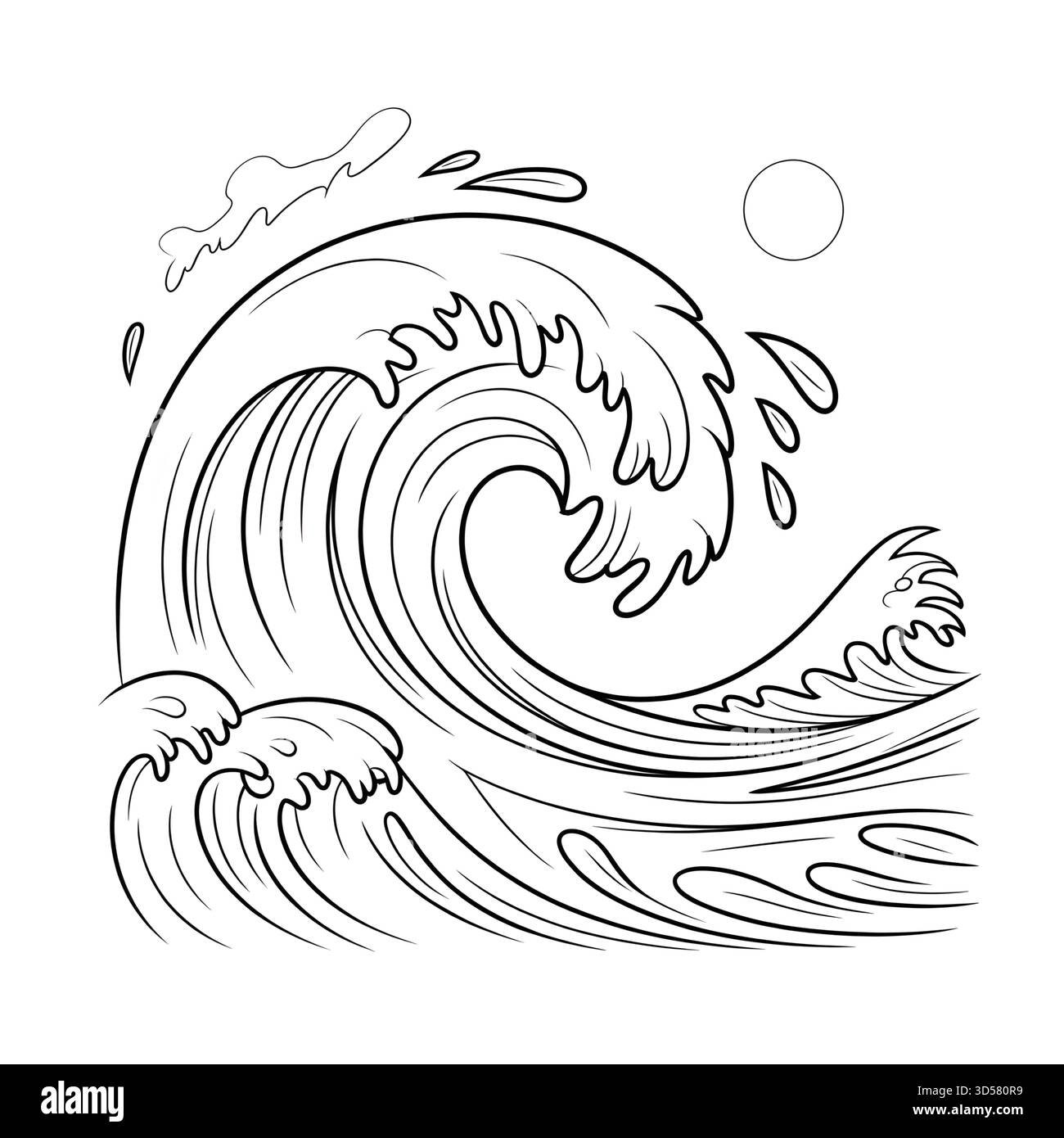 Ocean curl silhouette Cut Out Stock Images & Pictures - Alamy