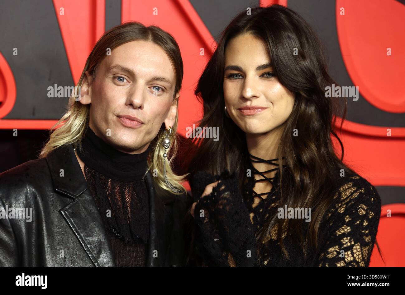 Jamie Campbell Bower and Elena Taber attend the Stranger Things 5 UK ...