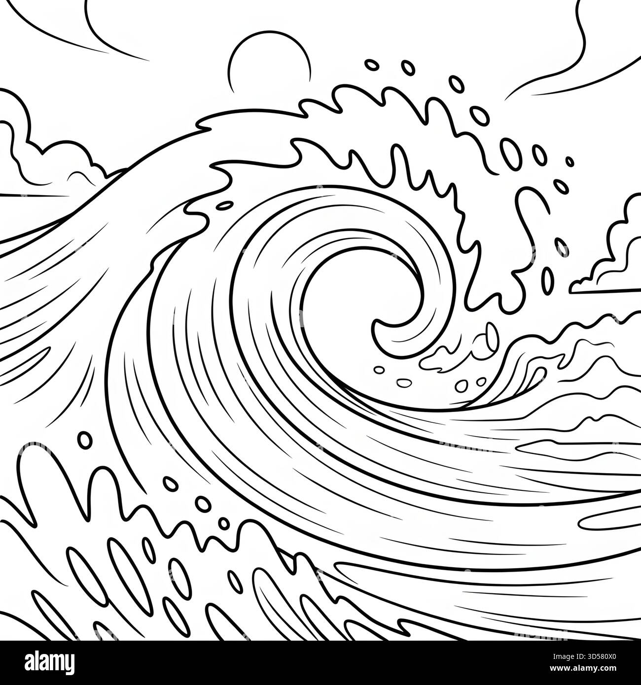 Ocean curl silhouette Black and White Stock Photos & Images - Alamy