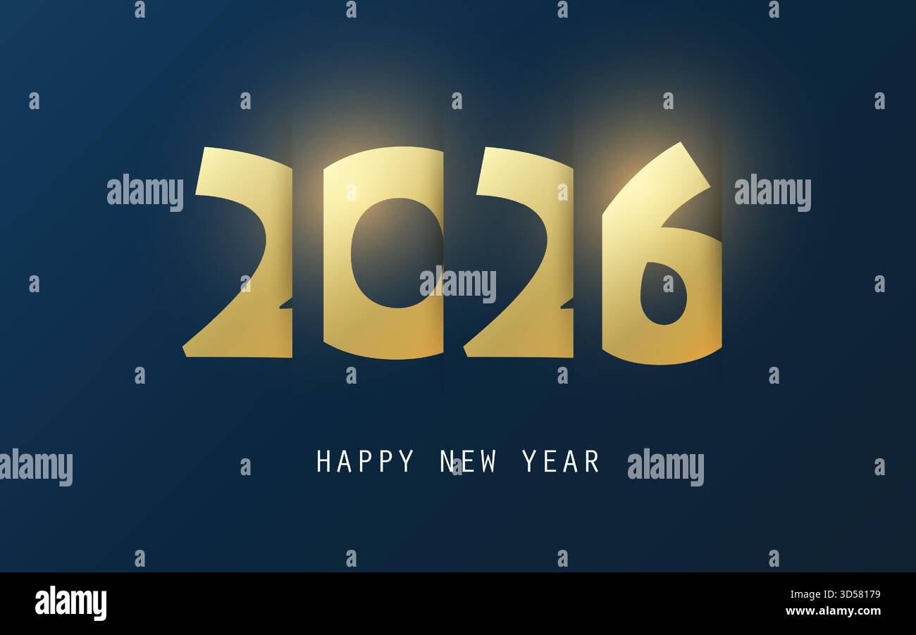 Large happy 2026 text golden hi-res stock photography and images - Alamy