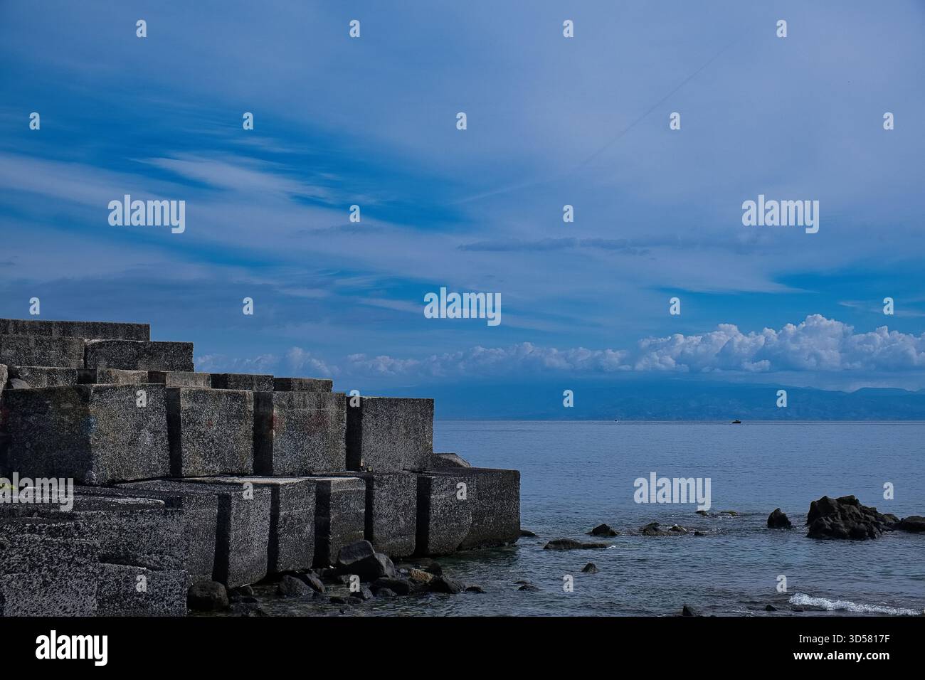 Lava Sea Breakers in Giardini-Naxos, Sicily Stock Photo - Alamy