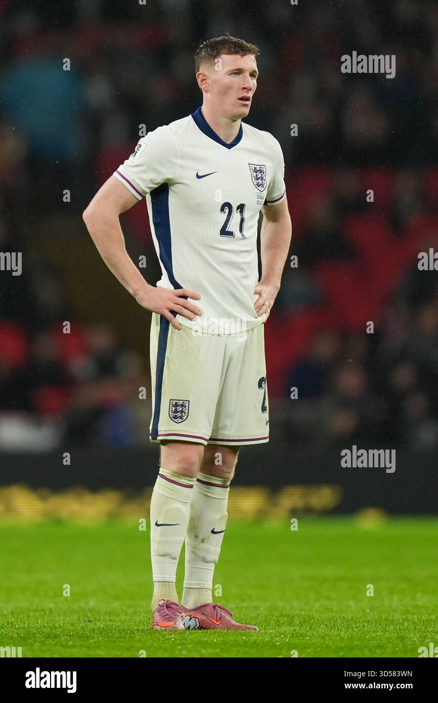 Elliot Anderson of England during the England v Serbia UEFA World Cup ...