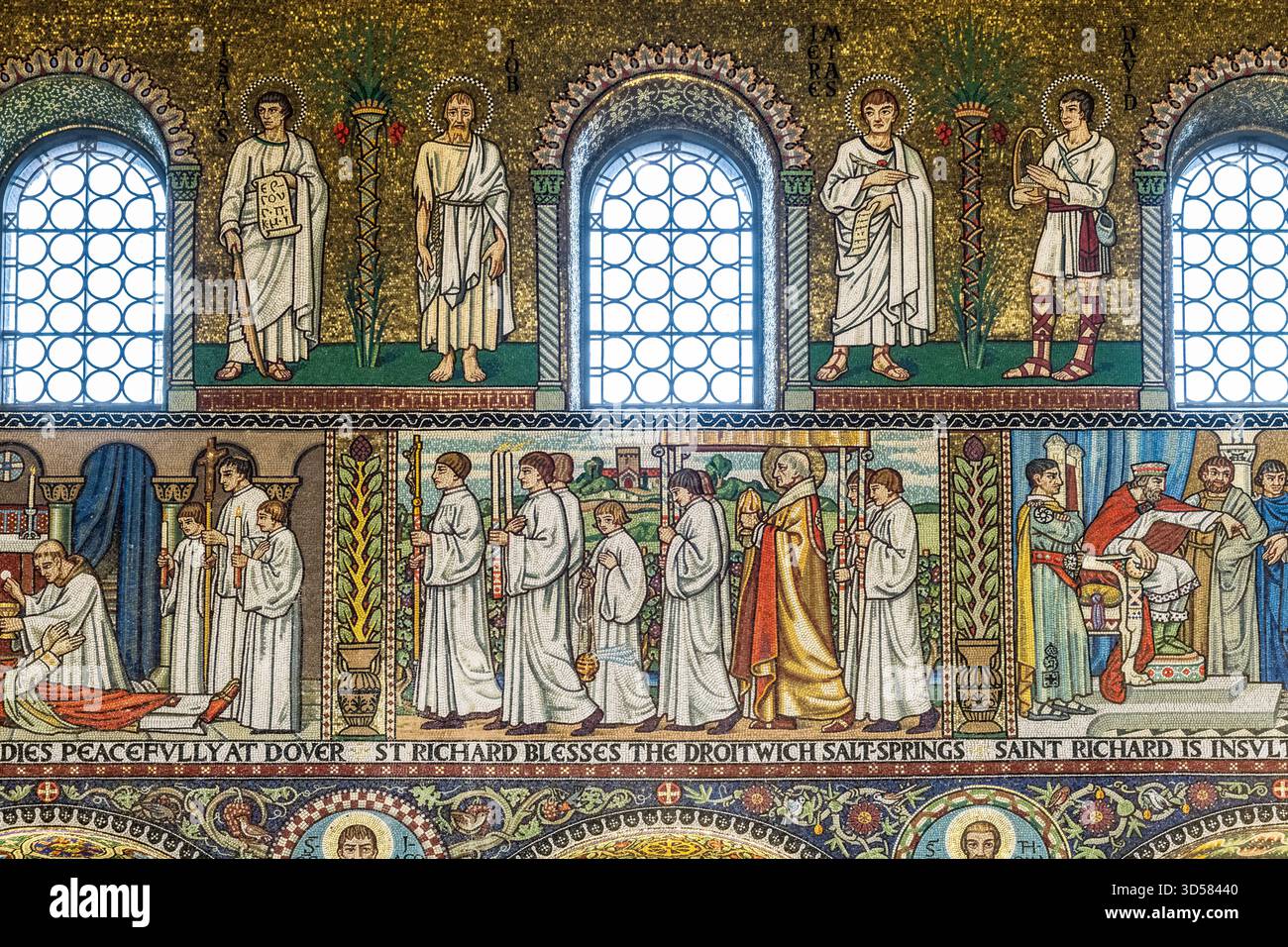 Spectacular early 20c mosaics cover the interior of the catholic Church ...