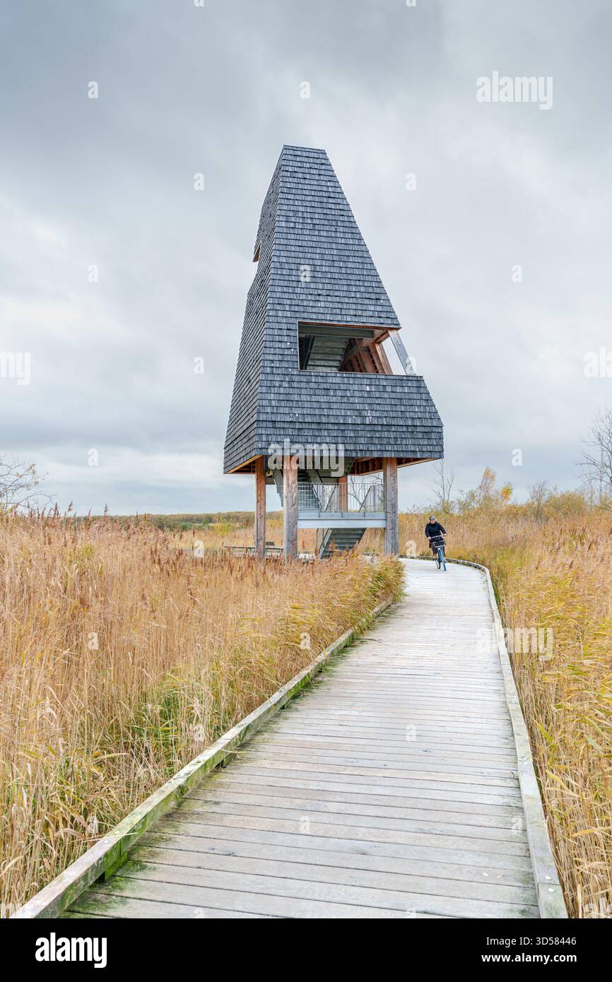 Copenhagen, Denmark - Naturpark Amager bird tower pavilion by ADEPT and ...