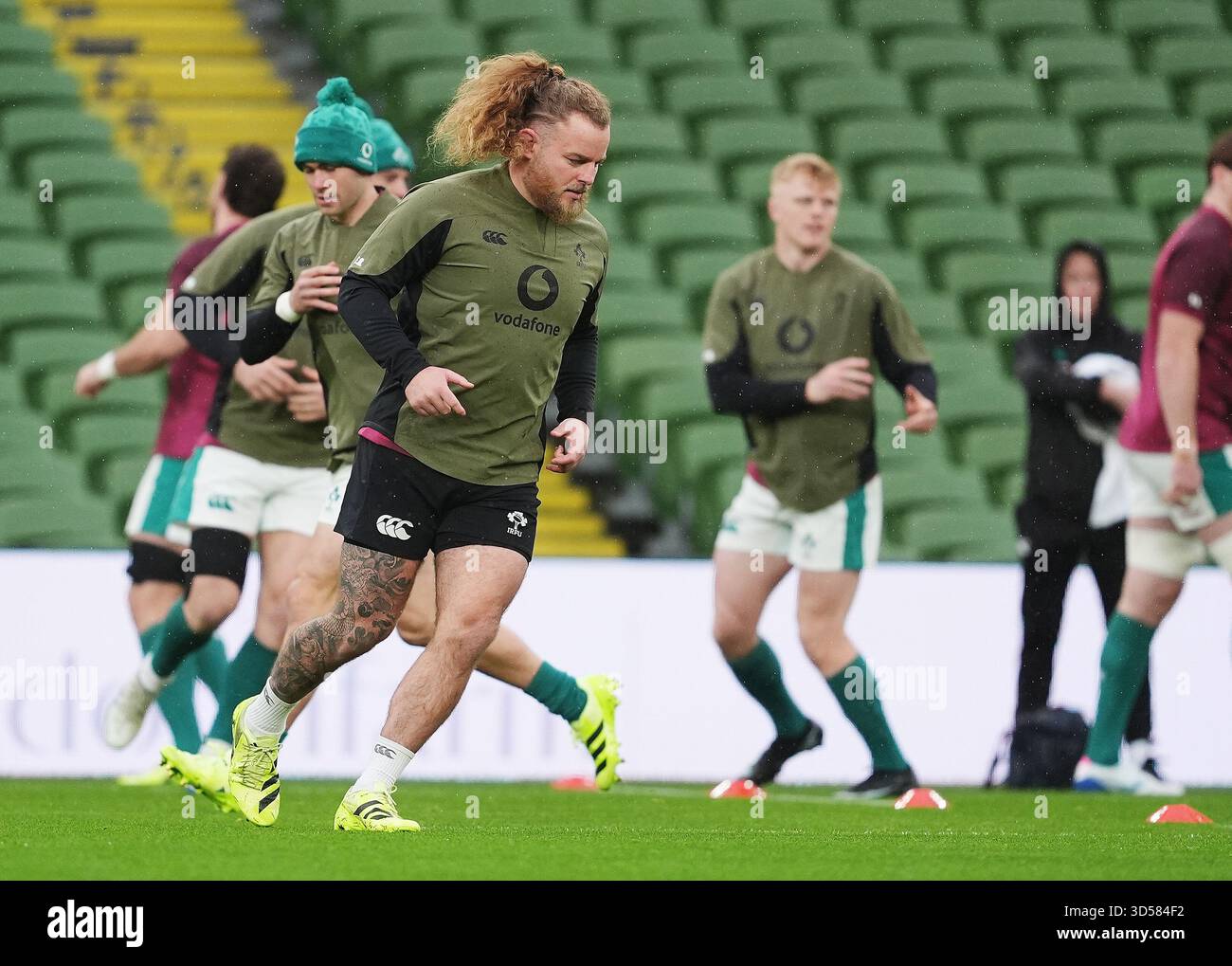 Ireland's Finlay Bealham during the captain's run at the Aviva Stadium ...
