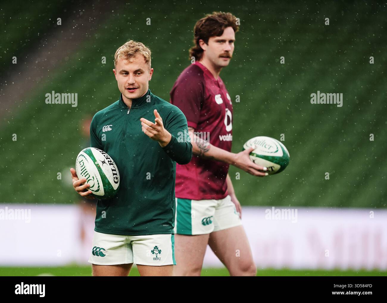 Ireland's Craig Casey (left) and Mack Hansen during the captain's run ...