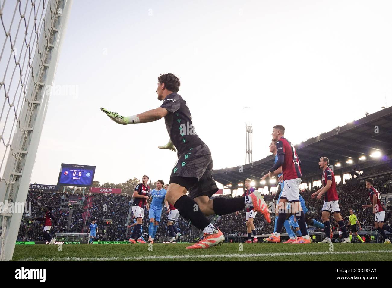 Bologna's goalkeeper Massimo Pessina looks on during the Serie A soccer ...