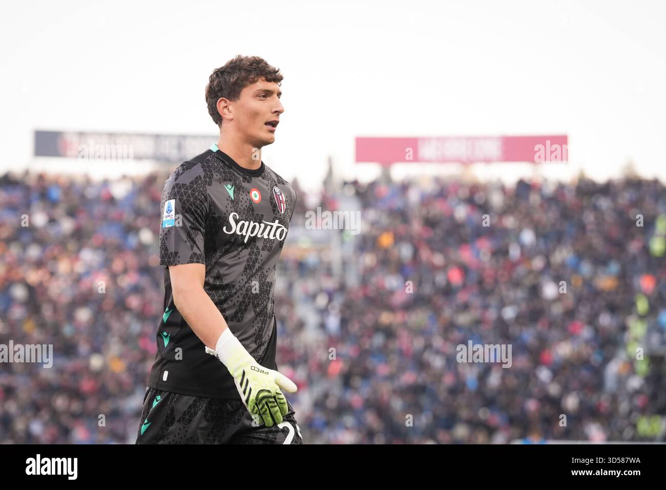Bologna's goalkeeper Massimo Pessina looks on during the Serie A soccer ...