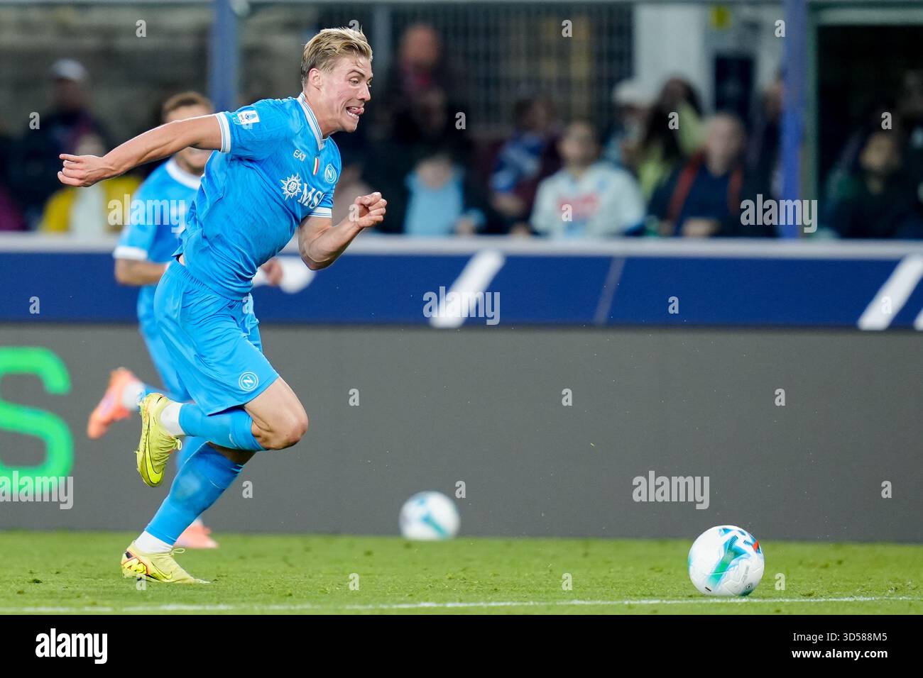 Rasmus Hojlund of SSC Napoli in action during the serie Serie A Enilive ...