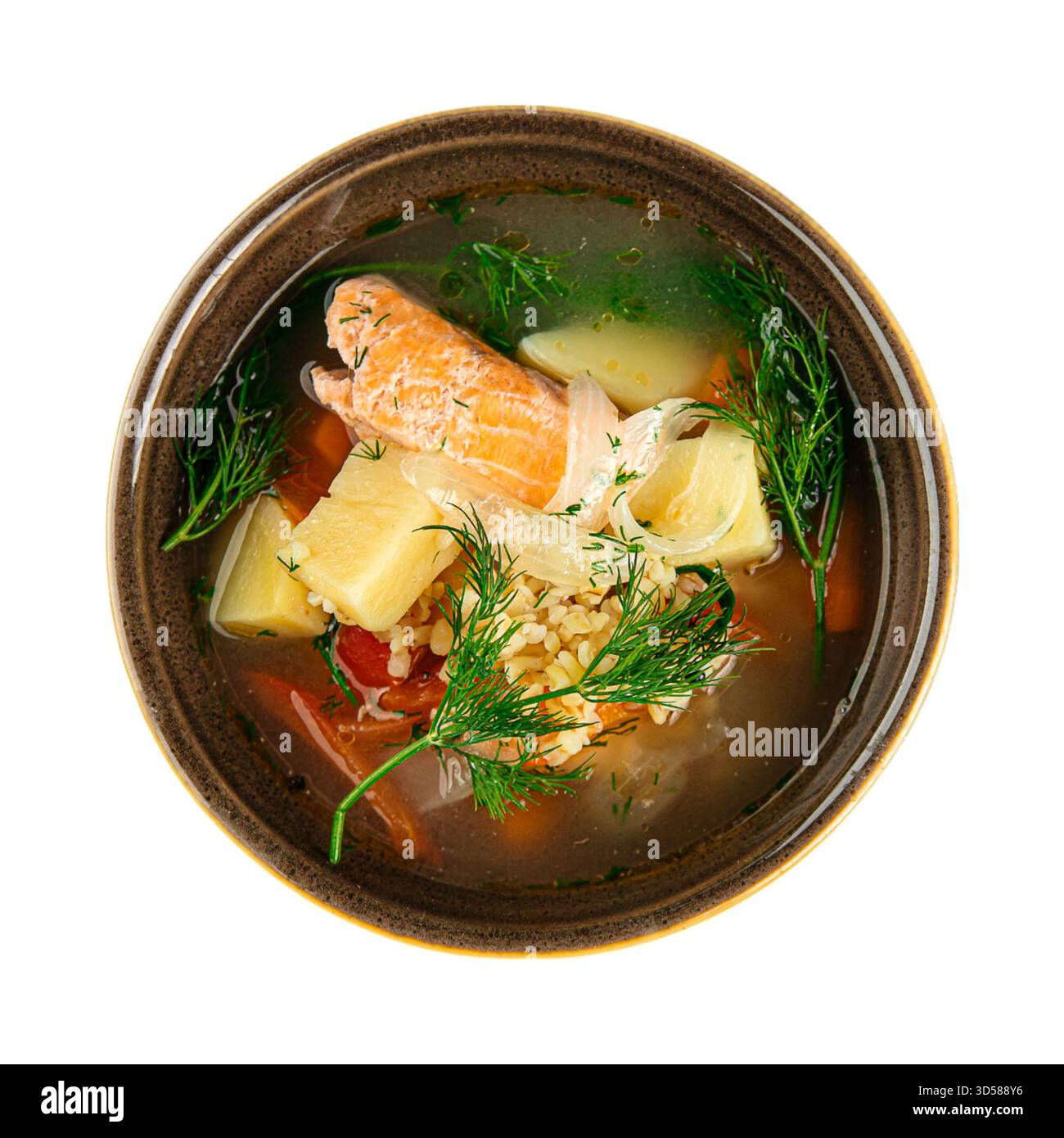 Tasty fish soup salmon Cut Out Stock Images & Pictures - Alamy