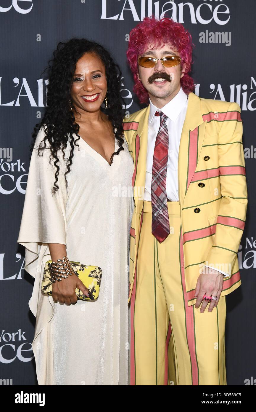 (L-R) Honoree Elizabeth Colomba and French DJ Daniel Granel attend the ...