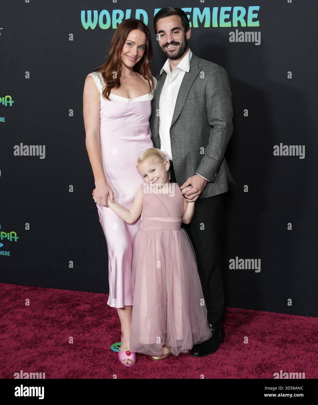 (L-R) Whitney Leavitt, Daughter and Conner Leavitt at the Walt Disney ...