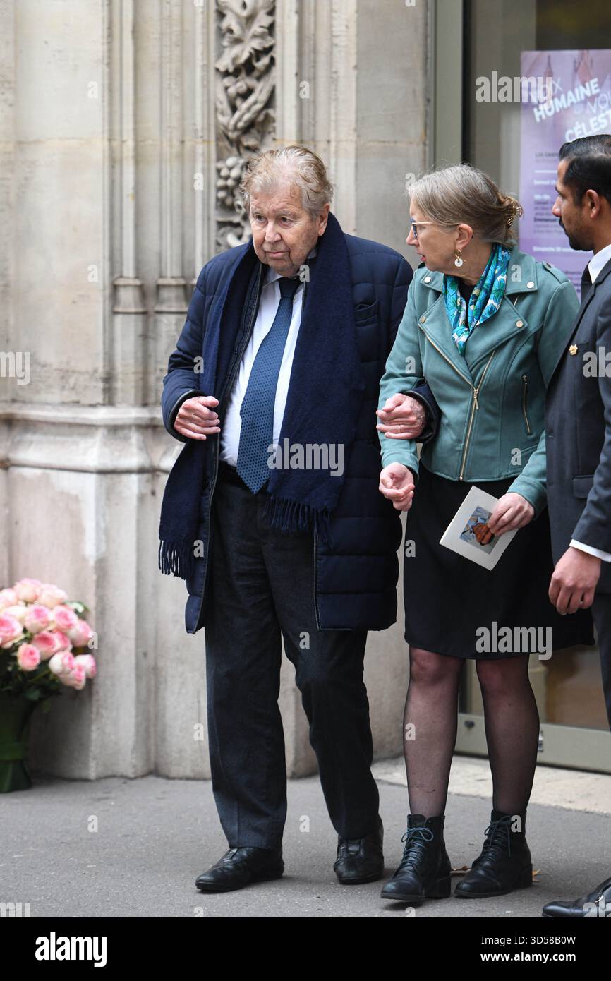 Bruno Roger during the funeral of Louis Schweitzer at Eglise ...