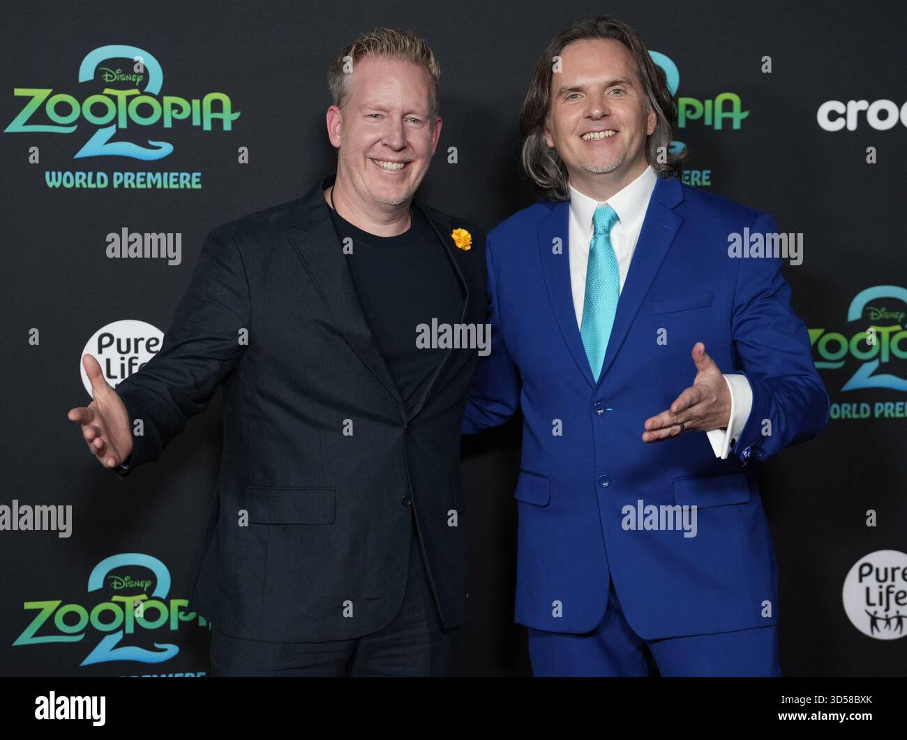(L-R) Jared Bush and Byron Howard arrives at the Walt Disney Animation ...