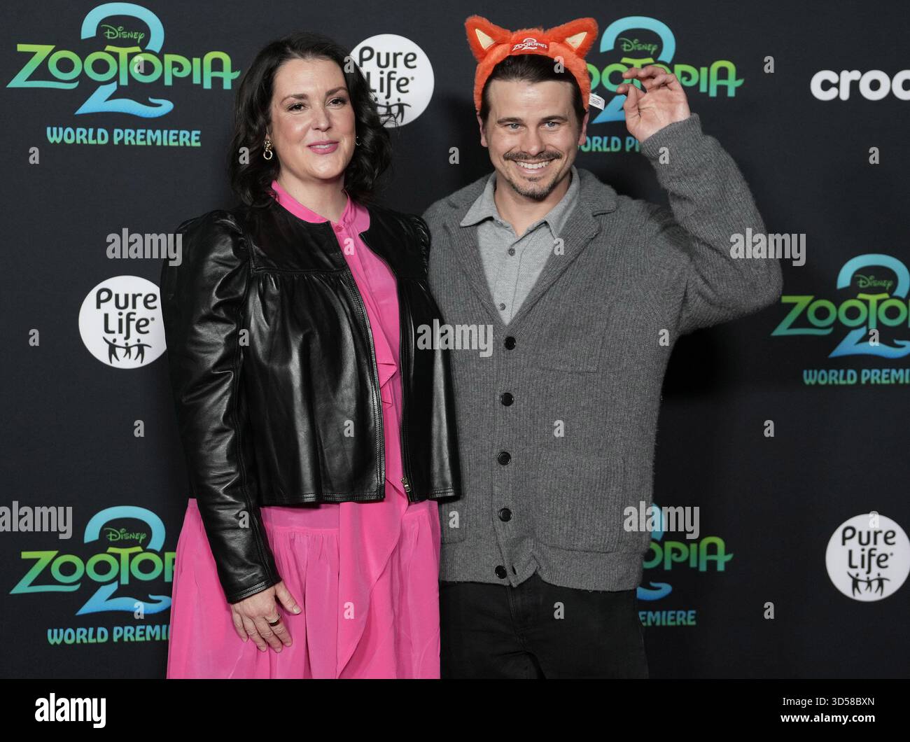 (L-R) Melanie Lynskey and Jason Ritter arrives at the Walt Disney ...