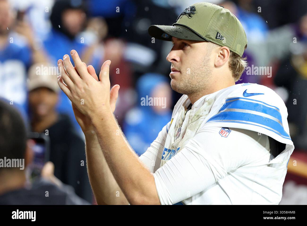 Detroit Lions quarterback Jared Goff (16) celebrates after an NFL ...
