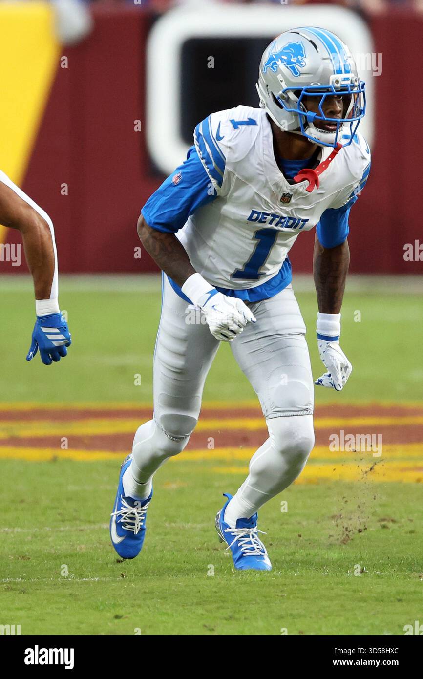 Detroit Lions wide receiver Jameson Williams (1) runs a route during an ...